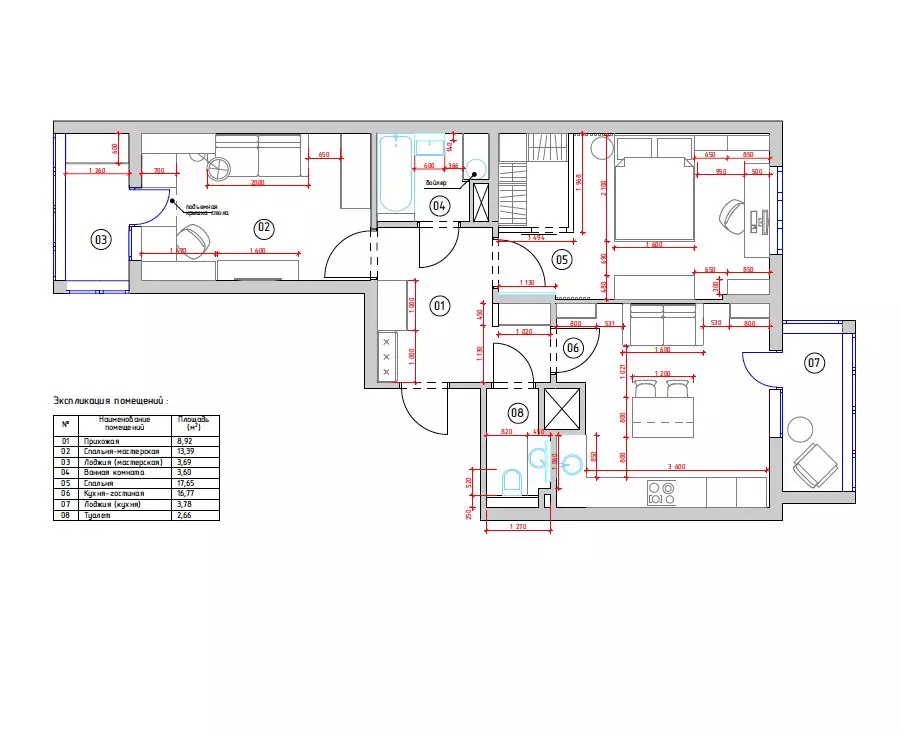 Plan met meubelarrangement