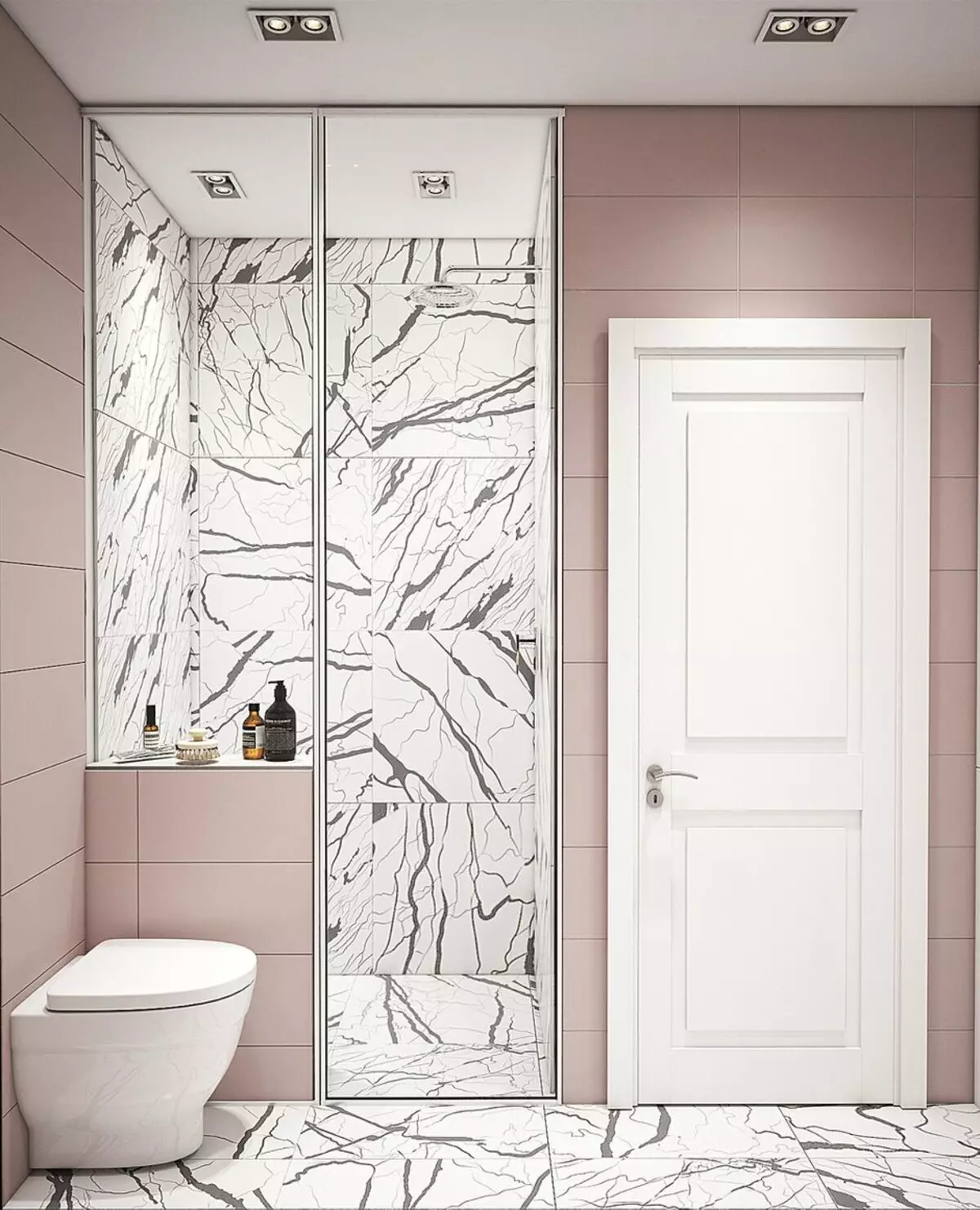 صورة فوتوغرافية: Bathroom in Style Modern، الاسكندنافية، شقة صغيرة، شقة، روسيا، أبيض، موسكو، بيج، رمادي، منزل قرميد، 1 غرفة، حتى 40 متر، BoLombanner - صورة