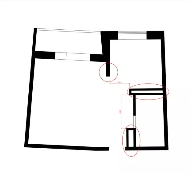 Exemplo dun apartamento con arranxo sen éxito dos elementos de rolamento