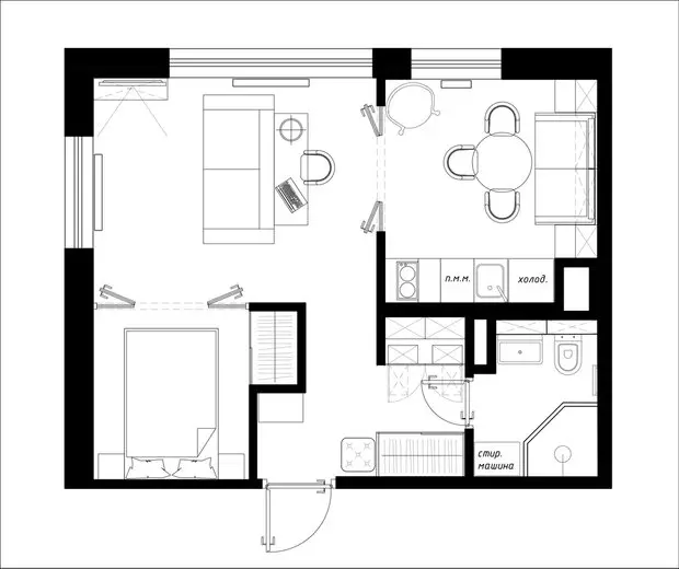 Opción de arranxo de mobles no apartamento de canto