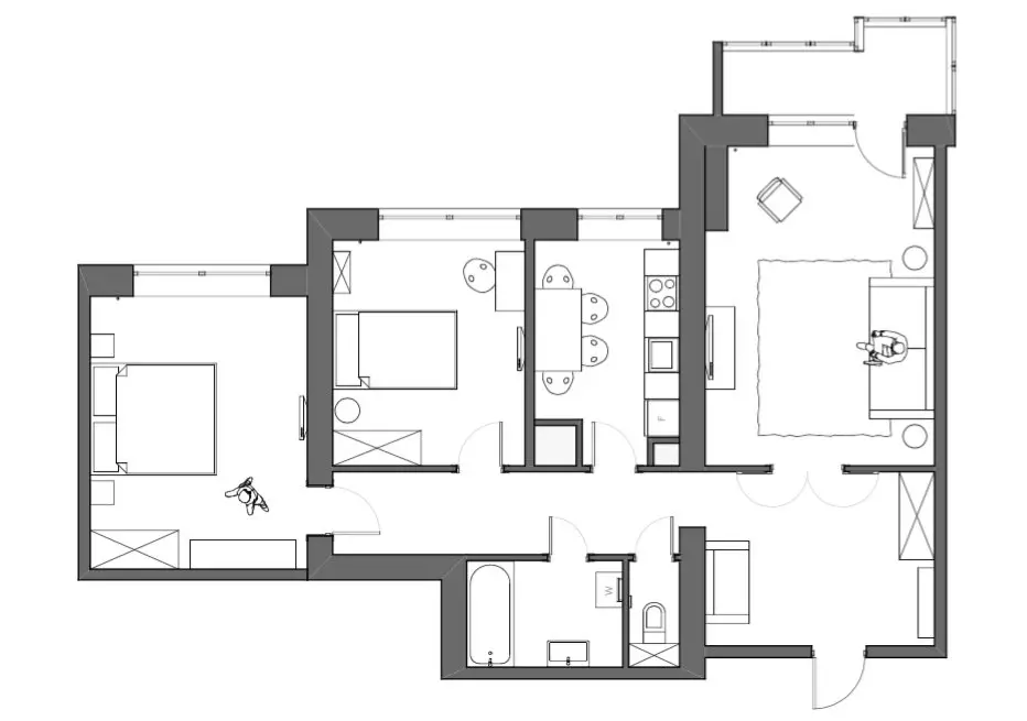 Planlegg med møblerarrangement