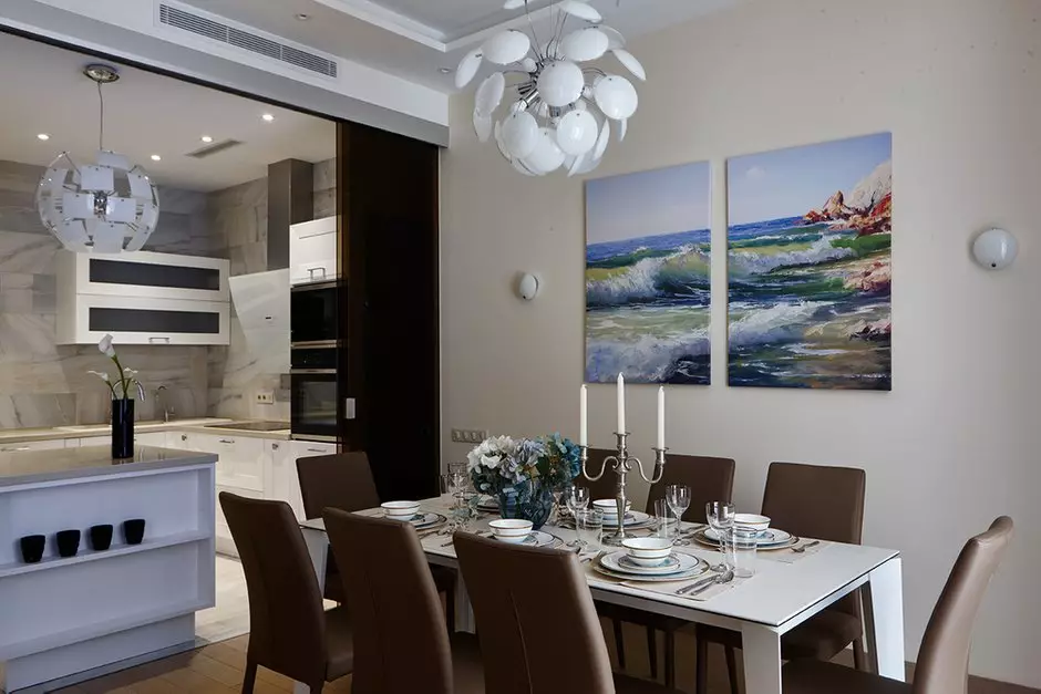 Ritratt: Kċina u dining room fl-istil modern, dar, ġimgħa tal-proġett, dar u cottage, Nikita Morozov, KM Studio, Reġjun ta 'Moska, Townhouse - Ritratt