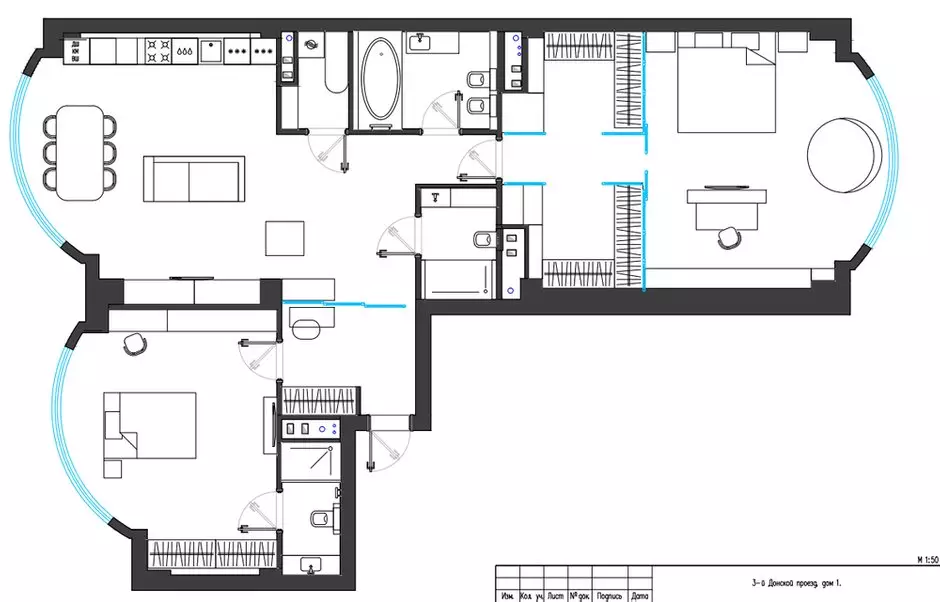 Plan med møbler arrangement