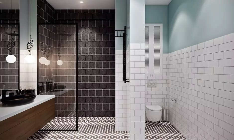 Fotoğraf: İskandinav tarzı banyo, daire, haftanın projesi, samsung, co: iç, 2 oda, 60-90 metre, Moskav, ortalama orta modern - Fotoğraf