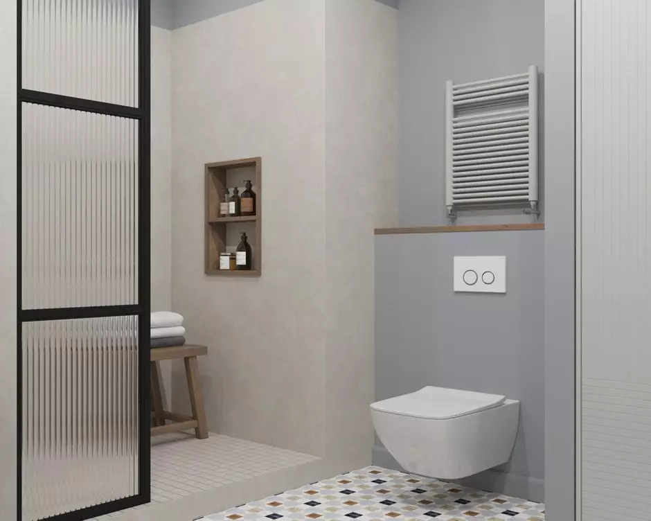 Foto: Bagno in stile Minimalismo, Appartamento, Miele, Progetto della settimana, San Pietroburgo, Nuovo edificio, Oksana Murakova, Om Design, Margarita Repina, 2 camere, 60-90 metri, Mattone monolitico, Premium - Foto