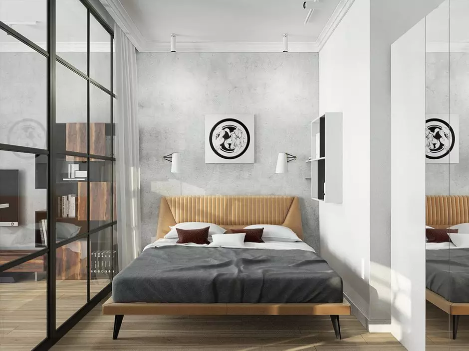 Foto: Bilik Tidur dalam Gaya Minimalism, Moden, Pangsapuri, Miele, Projek Minggu, Moscow, Evgenia Ermolaeva, EEDs, Rumah Monolitik, 2 bilik, 40-60 meter, Rumah Kelab di Sretenka - Foto