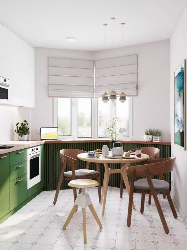 Foto: Kamar Pawon lan Makan ing Gaya Modern, Pandhuan, Marina Sargyan, Mila Titova, Biro Titova, P44T, ensiklopedia_ interior - foto