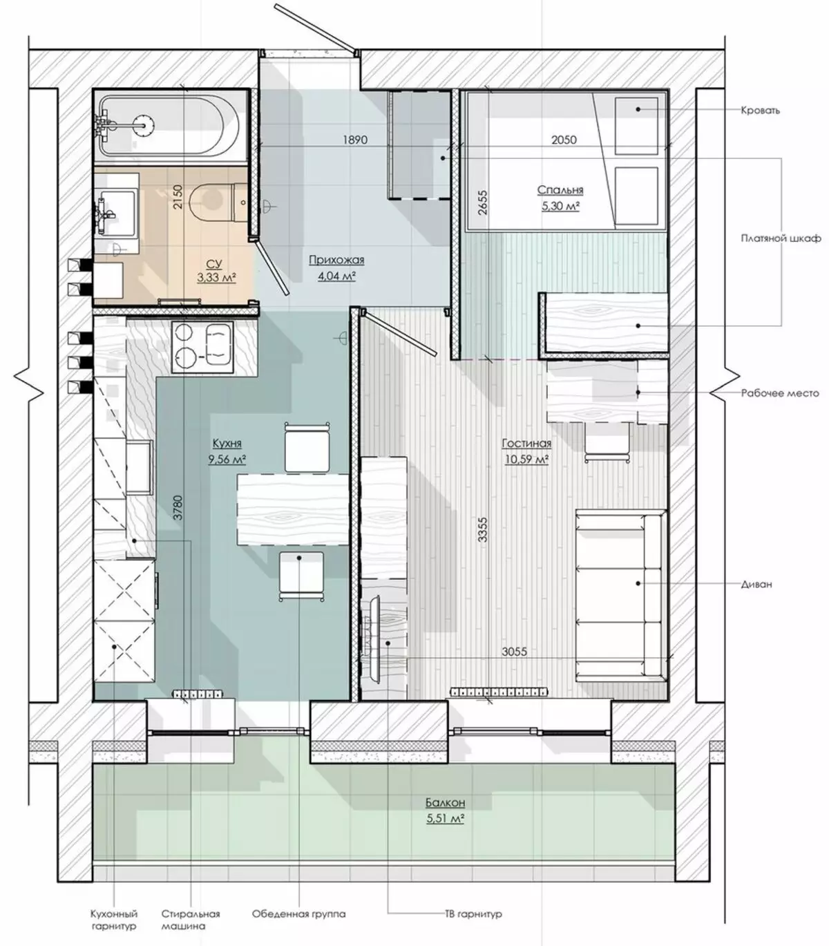 Zdjęcie: Planowanie w stylu, skandynawskim, małym mieszkaniu, apartament, projekt tygodnia, Moskwa, ceglany dom, 1 pokój, do 40 metrów, REROOMS.RU - Zdjęcie