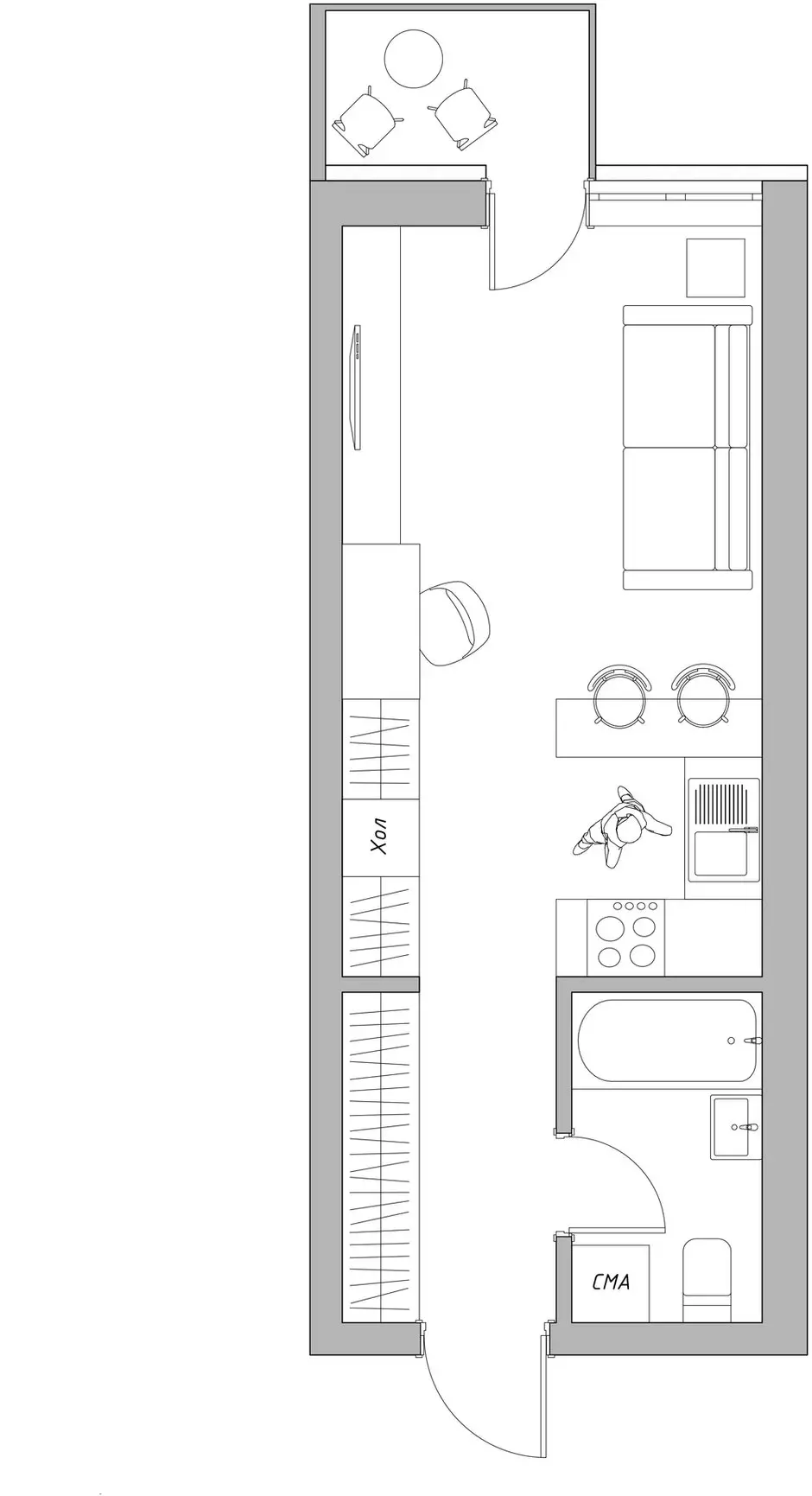 照片：規劃風格，公寓，工作室，本週項目，基輔，高達40米，我們創建工作室 - 照片