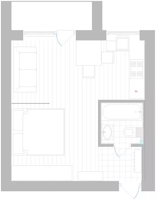 Giunsa ang Pagputol sa labing taas nga 30 square meters: usa ka pananglitan gikan sa Moscow 274496_18