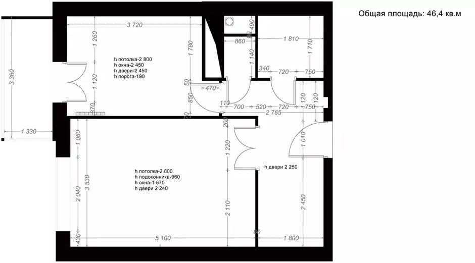 Foto: Planning in stijl, appartement, project van de week, Moskou, Monolithisch Huis, 2 kamers, 40-60 meter, Ruslan Prosvirin, ProSvirin Design Studio - Foto