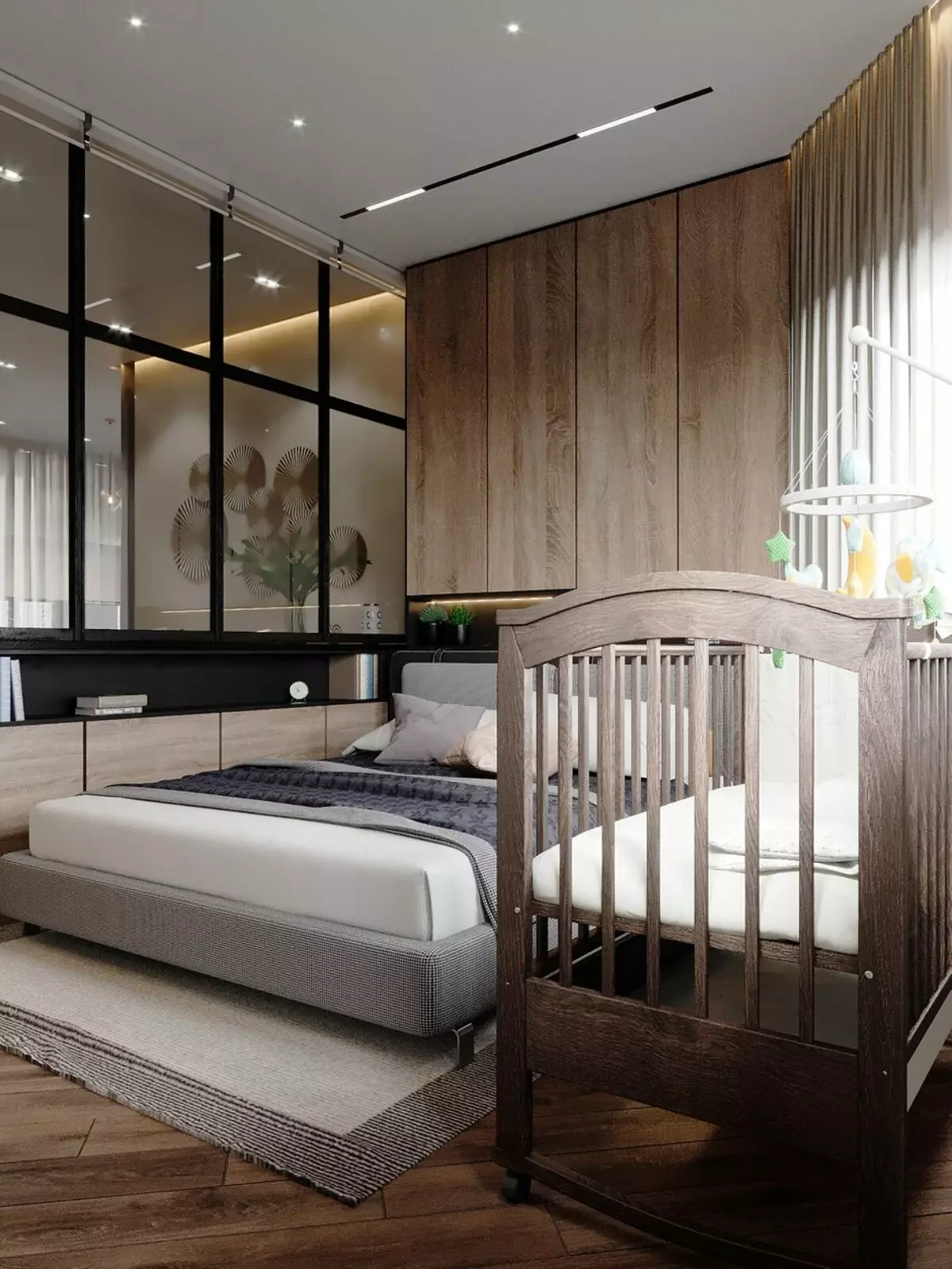 Photo: Bedroom in style Modern, apartment, project of the week, Moscow region, Kronospan Castello, 3 rooms, 60-90 meters, Ruslan Prosvirin, Prosvirin Design Studio, Anna Costa - Photo