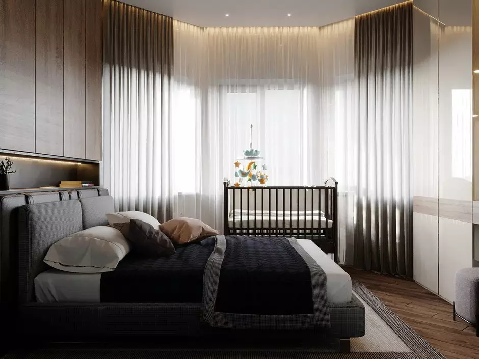 Photo: Bedroom in the style of Scandinavian, modern, apartment, project of the week, Moscow region, Kronospan Castello, 3 rooms, 60-90 meters, Ruslan Prosvirin, Prosvirin Design Studio, Anna Prosvin - Photo