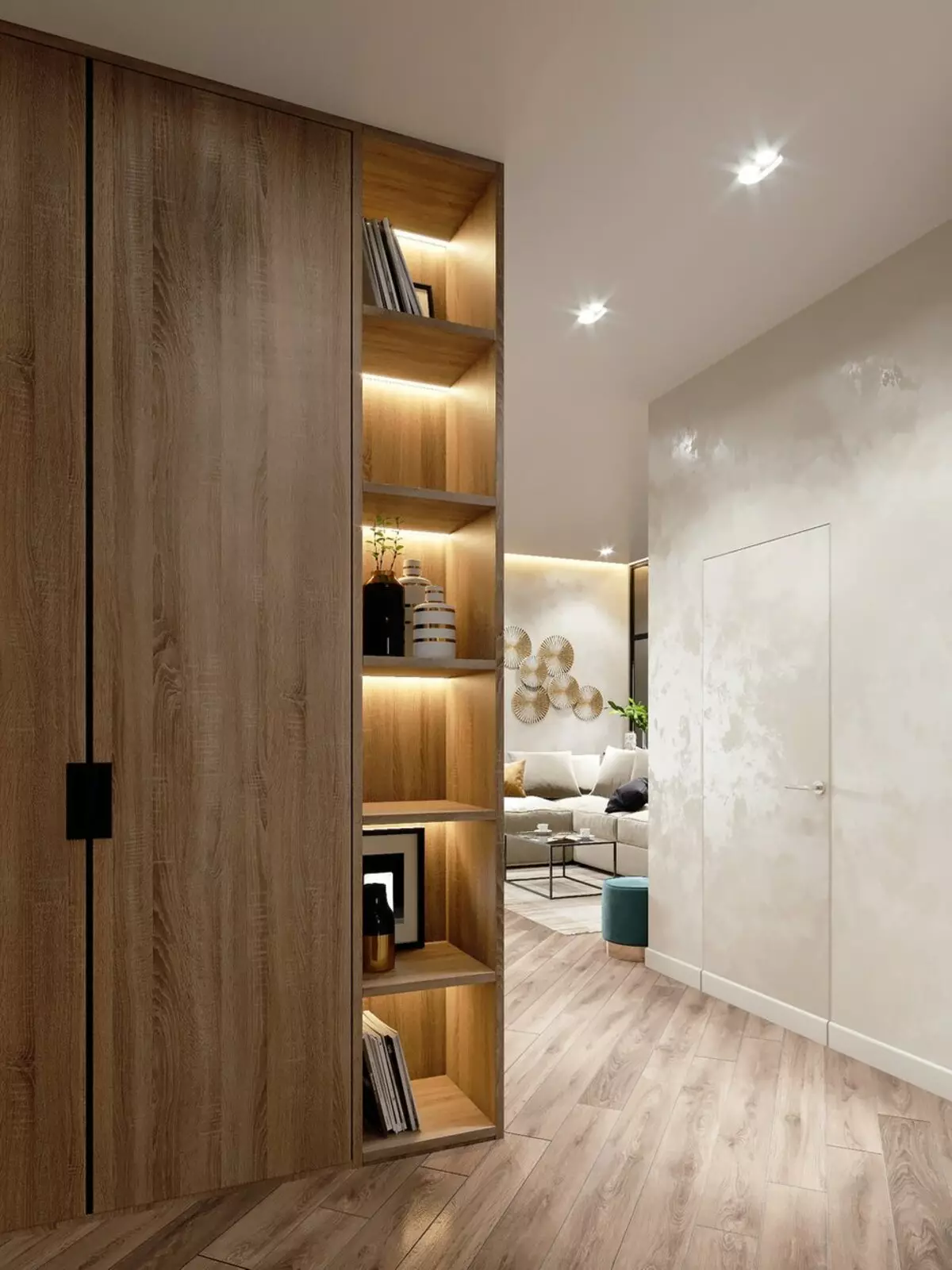 Foto: Hallway ao estilo de Modern, Apartment, Proxecto da semana, Rexión de Moscú, Kronospan Castello, 3 habitacións, 60-90 metros, Ruslan Prosvirin, Prosvirin Design Studio, Anna Prosword - Foto