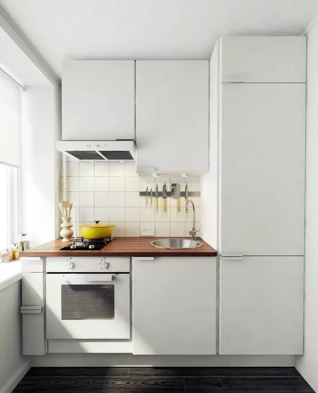 Foto: Keuken en eetkamer in Scandinavische stijl, tips, gids, afwerking - foto