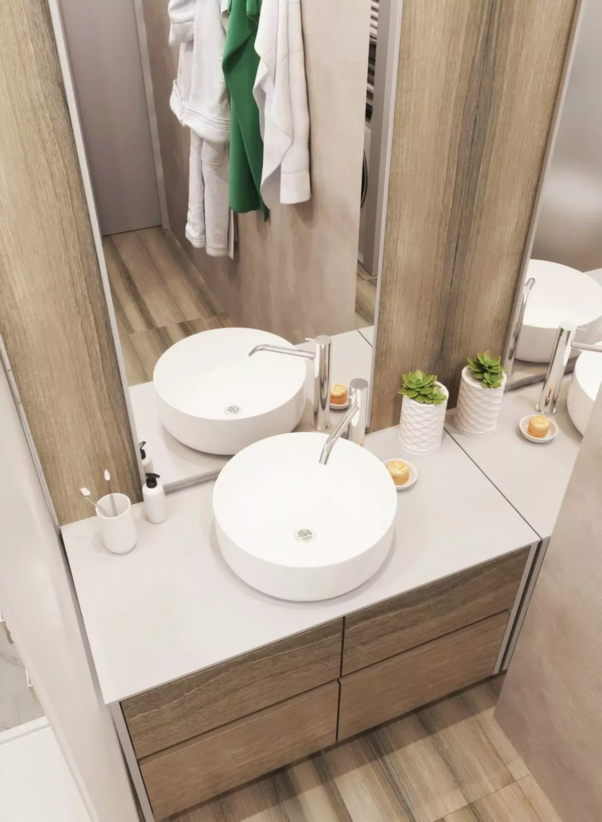 Larawan: Banyo sa estilo Modern, apartment, proyekto ng linggo, Moscow, 2 kuwarto, 40-60 metro, deus ng bahay - larawan