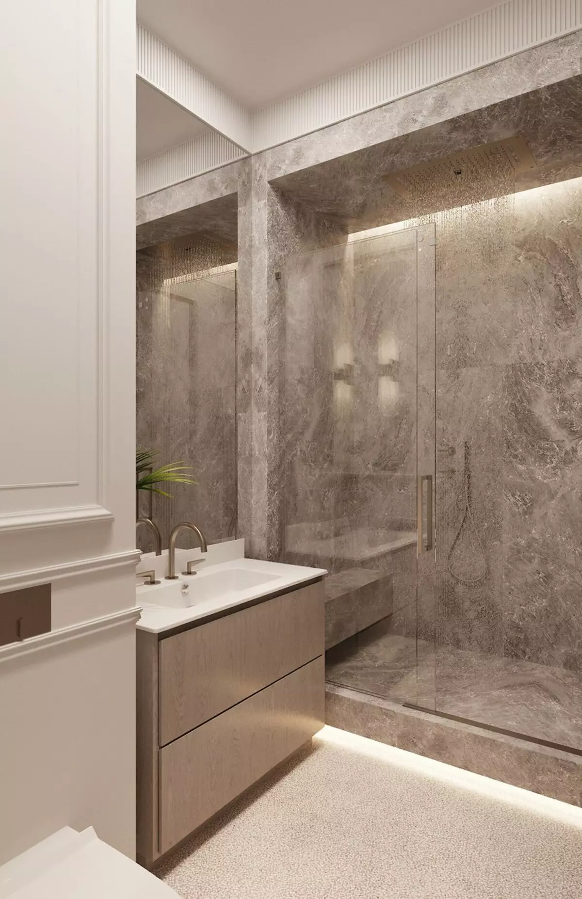 Photo: Bathroom in classic style, modern, apartment, project of the week, beige, 60-90 meters, Taupehome, Prize - Photo