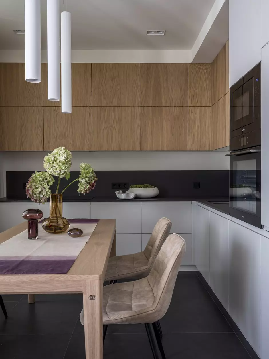 Foto: Cocina y comedor en moderno, escandinavo, apartamento, proyecto de la semana, Moscú, Alexey Ivanov, Pavel Gerasimov, Geometrio, Casa monolítica, 4 y más, más de 90 metros - Foto