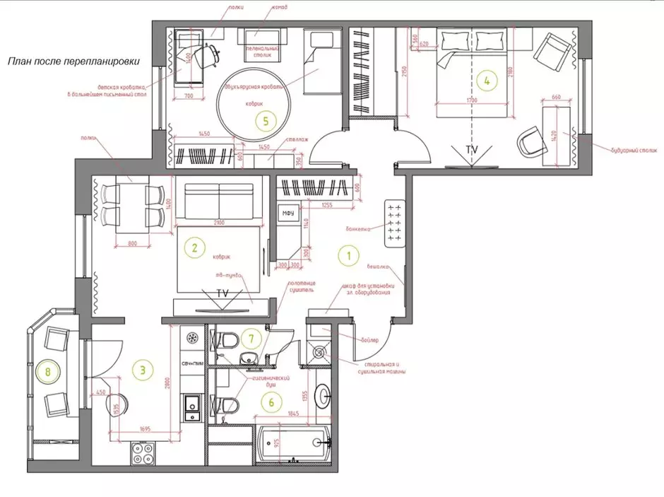 Plan cu aranjament de mobilier