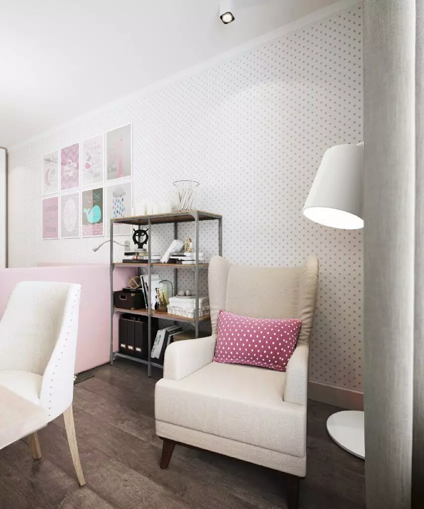 Wêne: Zarokan Di-şêwazê nûjen, apartman, projeya hefteyê, Moskowa, Evgenia Matveenko, Flatsdesign, Xaniyê Monolîtîk, 4 û bêtir, bêtir ji 90 metre - wêne