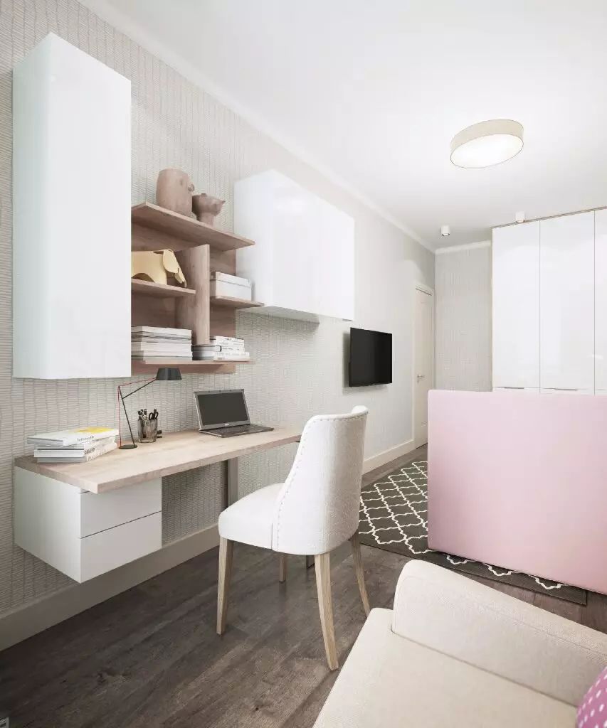 Wêne: Zarokan Di-şêwazê nûjen, apartman, projeya hefteyê, Moskowa, Evgenia Matveenko, Flatsdesign, Xaniyê Monolîtîk, 4 û bêtir, bêtir ji 90 metre - wêne