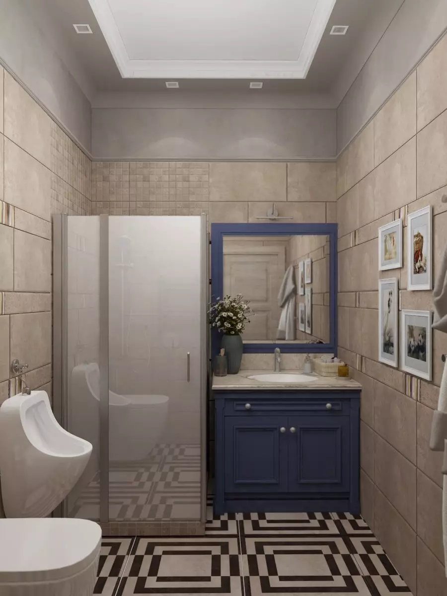 Photo: Bathroom in the style of Provence and Country, project of the week, house and cottage, New Moscow, Evgenia Yermolaeva, Townhouse, Block House, 4 and more, more than 90 meters, EEDS Design - Photo