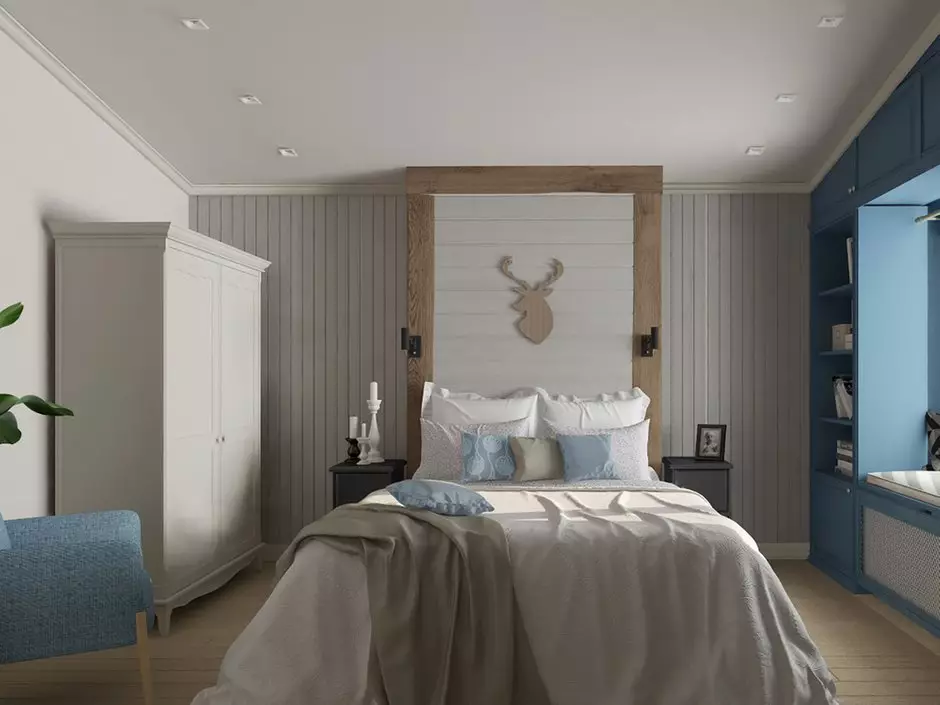 Photo: Provence and Country style bedroom, project of the week, house and cottage, New Moscow, Evgenia Yermolaeva, Townhouse, block house, 4 and more, more than 90 meters, EEDS Design - Photo