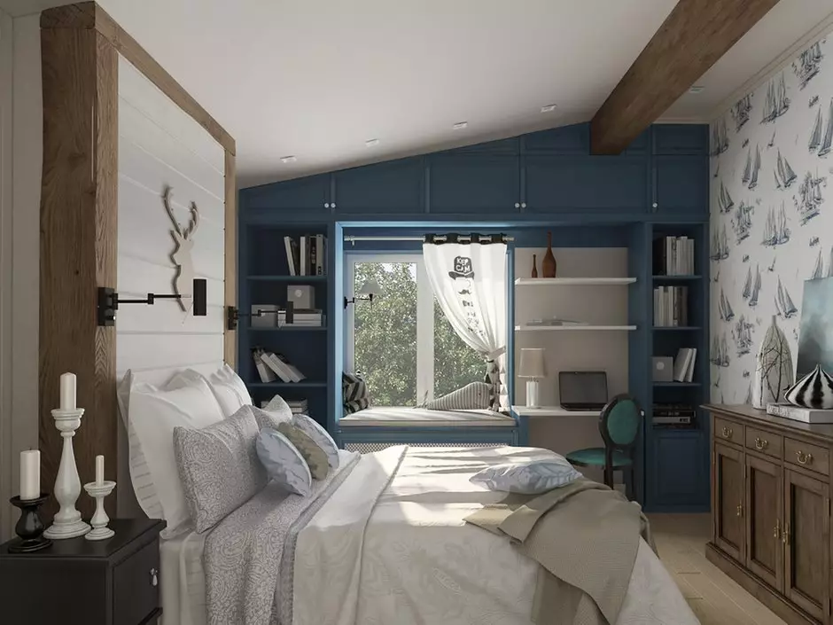 Photo: Provence and Country style bedroom, project of the week, house and cottage, New Moscow, Evgenia Yermolaeva, Townhouse, block house, 4 and more, more than 90 meters, EEDS Design - Photo