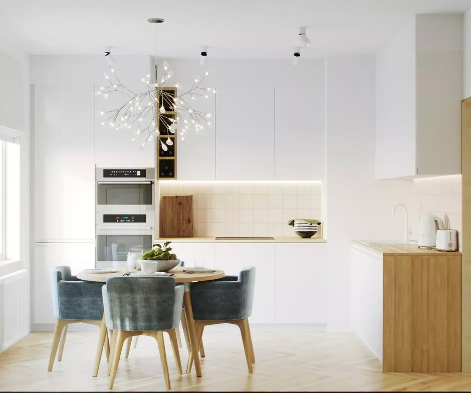 Foto: Cozinha e sala de jantar em estilo moderno, apartamento, rússia, minimalismo, projeto da semana, São Petersburgo, eco, casa monolítica, 3 quartos, 60-90 metros, linhas - foto