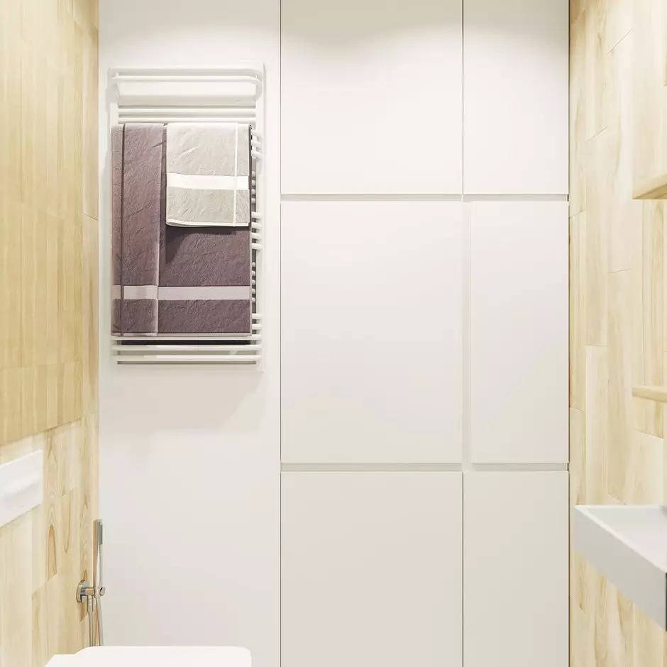 Foto: baño en estilo minimalismo, moderno, apartamento, proxecto da semana, San Petersburgo, casa monolítica, 3 habitacións, 60-90 metros, máis de 90 metros, liñas - Foto