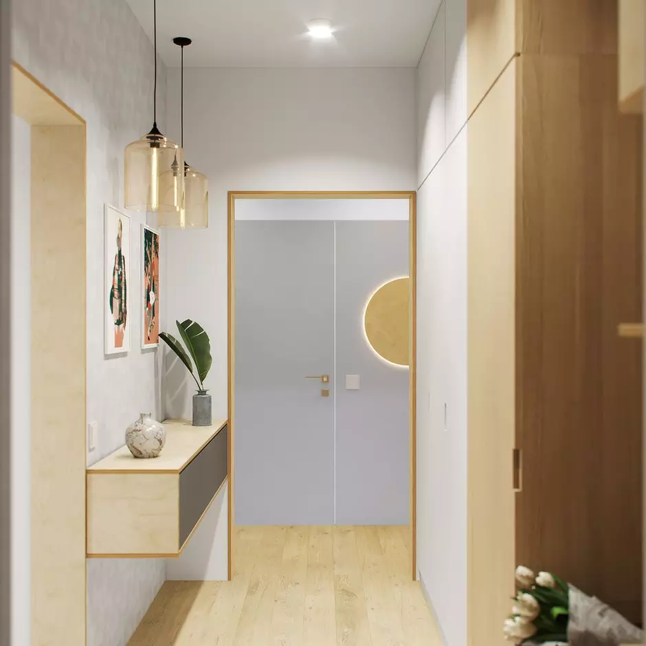 Foto: Hallway no estilo de moderno, apartamento, minimalismo, proxecto da semana, San Petersburgo, casa monolítica, 3 habitacións, 60-90 metros, máis de 90 metros, liñas - Foto