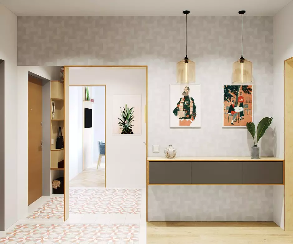 Foto: Hallway no estilo de moderno, apartamento, minimalismo, proxecto da semana, San Petersburgo, casa monolítica, 3 habitacións, 60-90 metros, máis de 90 metros, liñas - Foto