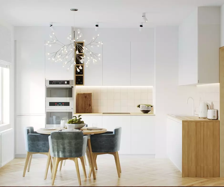 Foto: Cozinha e sala de jantar em moderno, apartamento, minimalismo, projeto da semana, St Petersburg, casa monolítica, 3 quartos, 60-90 metros, mais de 90 metros, linhas - foto