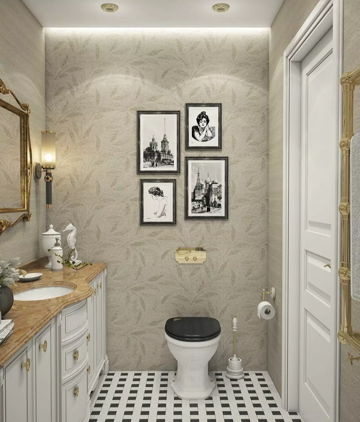 Photo: Bathroom in classic style, apartment, Russia, Eichholtz, project of the week, St. Petersburg, Novamobili, Ralph Lauren, Natasha Janzon, I am Home, Baker Furniture - Photo