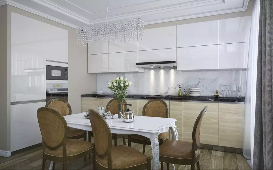 Photo: Kitchen and dining room in classic style, apartment, Russia, Eichholtz, project of the week, St. Petersburg, Novamobili, Ralph Lauren, Natasha Janzon, I am Home, Baker Furniture - Photo