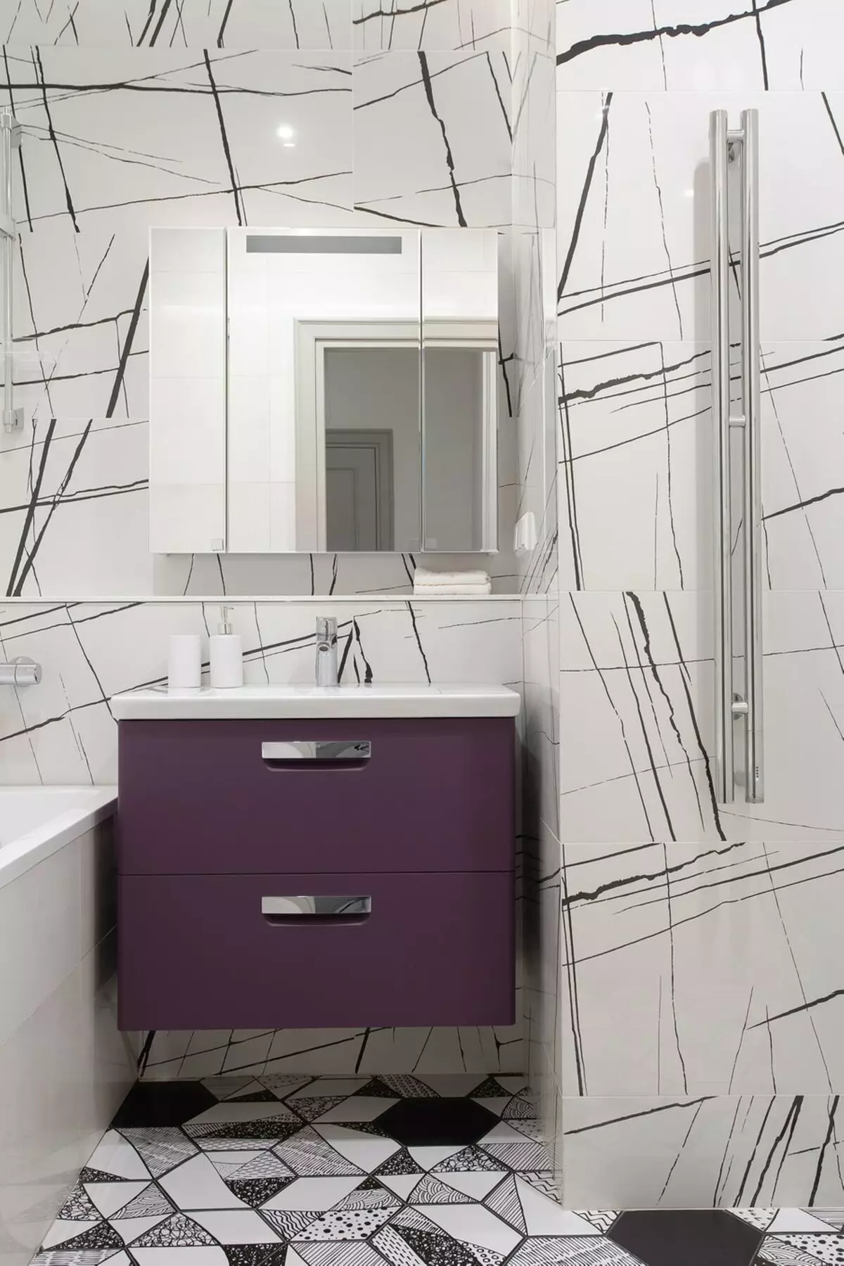 Foto: Baño en estilo moderno, clásico, proyecto de la semana, beige, azul, gris, San Petersburgo, 4 y más, más de 90 metros, Alena Shishkin - Foto