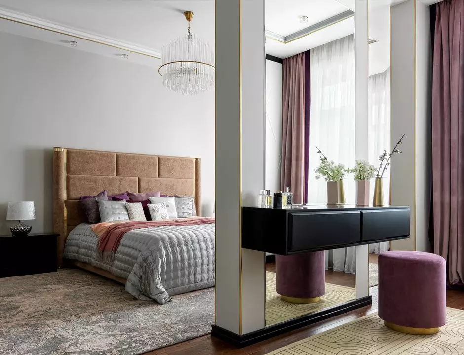 Foto: Schlafzimmer im Stil Modern, Eklektisch, Wohnung, Weiß, Projektwoche, Moskau, Grün, Beige, Rosa, Türkis, Braun, Monolithisches Haus, 3 Zimmer, mehr als 90 Meter, N-Cube, Nikolay Nikolaev - Foto