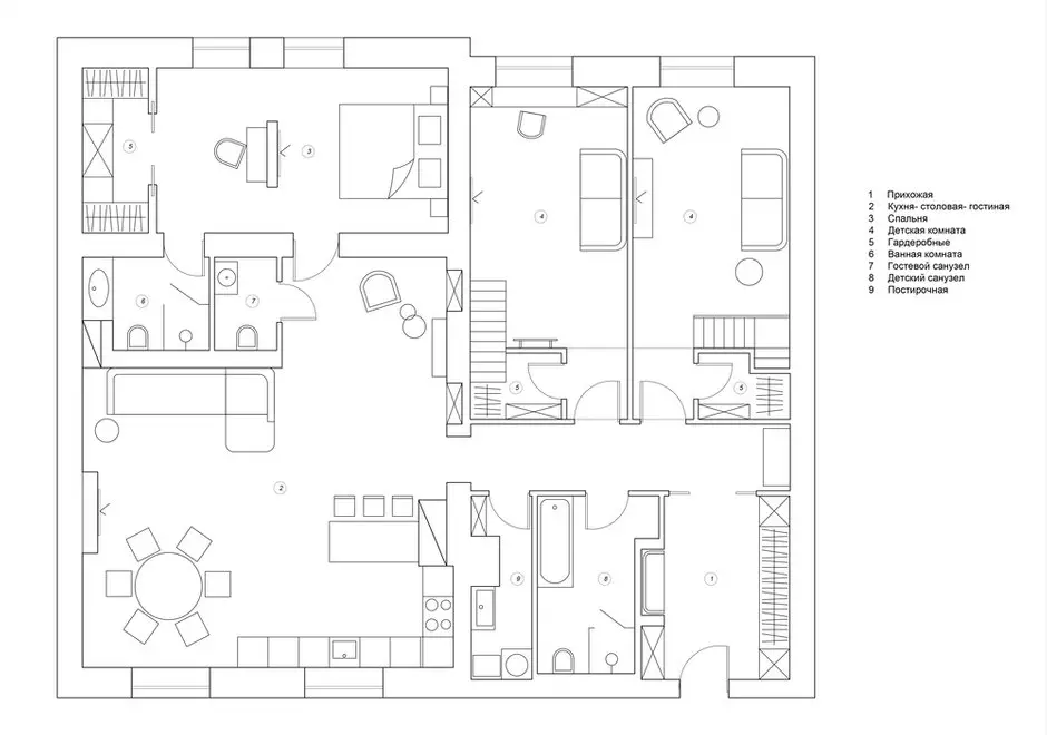 Plan cu aranjament de mobilier