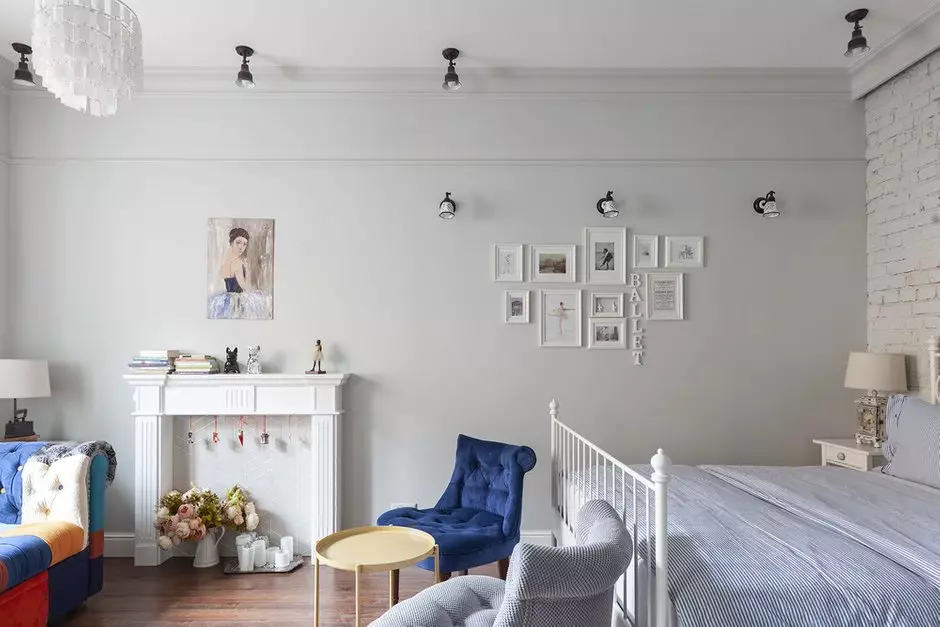 Gratuite: Chambre à coucher en Provence et Country Style, Appartement, Blanc, Projet de la semaine, Moscou, Vert, Bleu, Gris, Bleu, Turquoise, Maison en brique, 1 Chambre, Jusqu'à 40 mètres, Zamoskvorechye - Photo