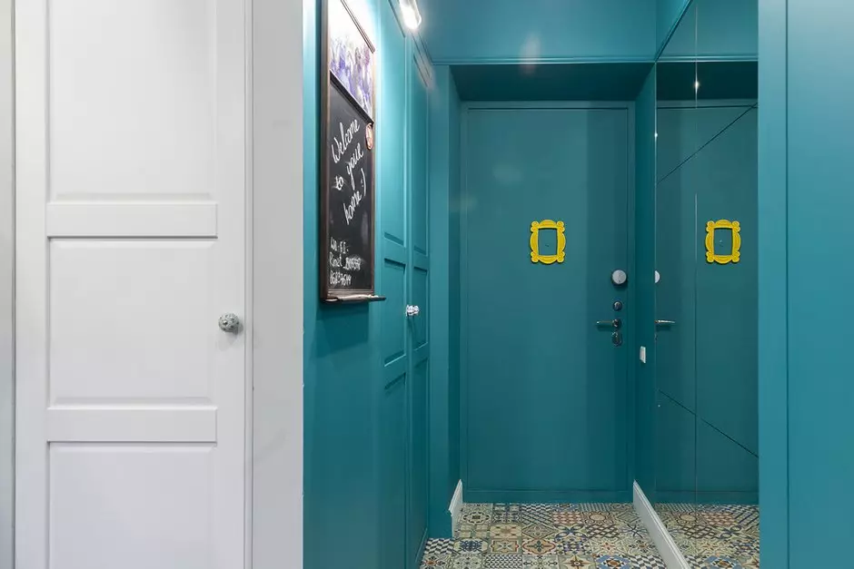 Foto: HALLWAY yn Provence en Country-styl, appartemint, wite, projekt, grien, blau, blau, blau, blau, bakklean, oant 40 meter, oant 40 meter, zamoskvorechye - Foto