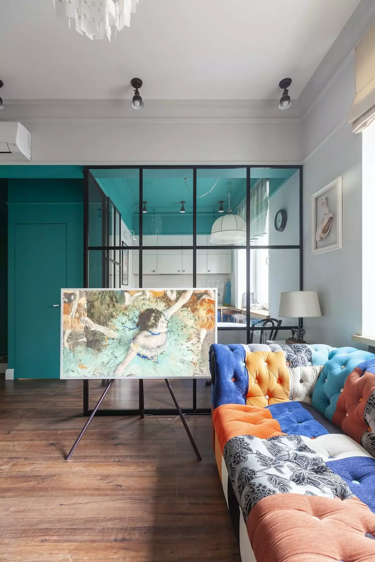 Gratuite: Salon en Provence et Country Style, Appartement, Semaine de projet, Moscou, Vert, Bleu, Gris, Bleu, Turquoise, Maison en brique, 1 Chambre, Jusqu'à 40 mètres, Zamoskvorechye - Photo