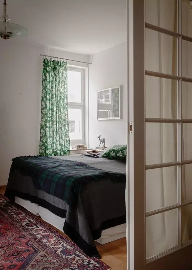 Foto: Provence und Landhausstil Schlafzimmer, Skandinavisch, Modern, Eklektisch, Wohnkultur, Wohnung, Weiß, Rot, Grün, 2 Zimmer, 40-60 Meter - Foto