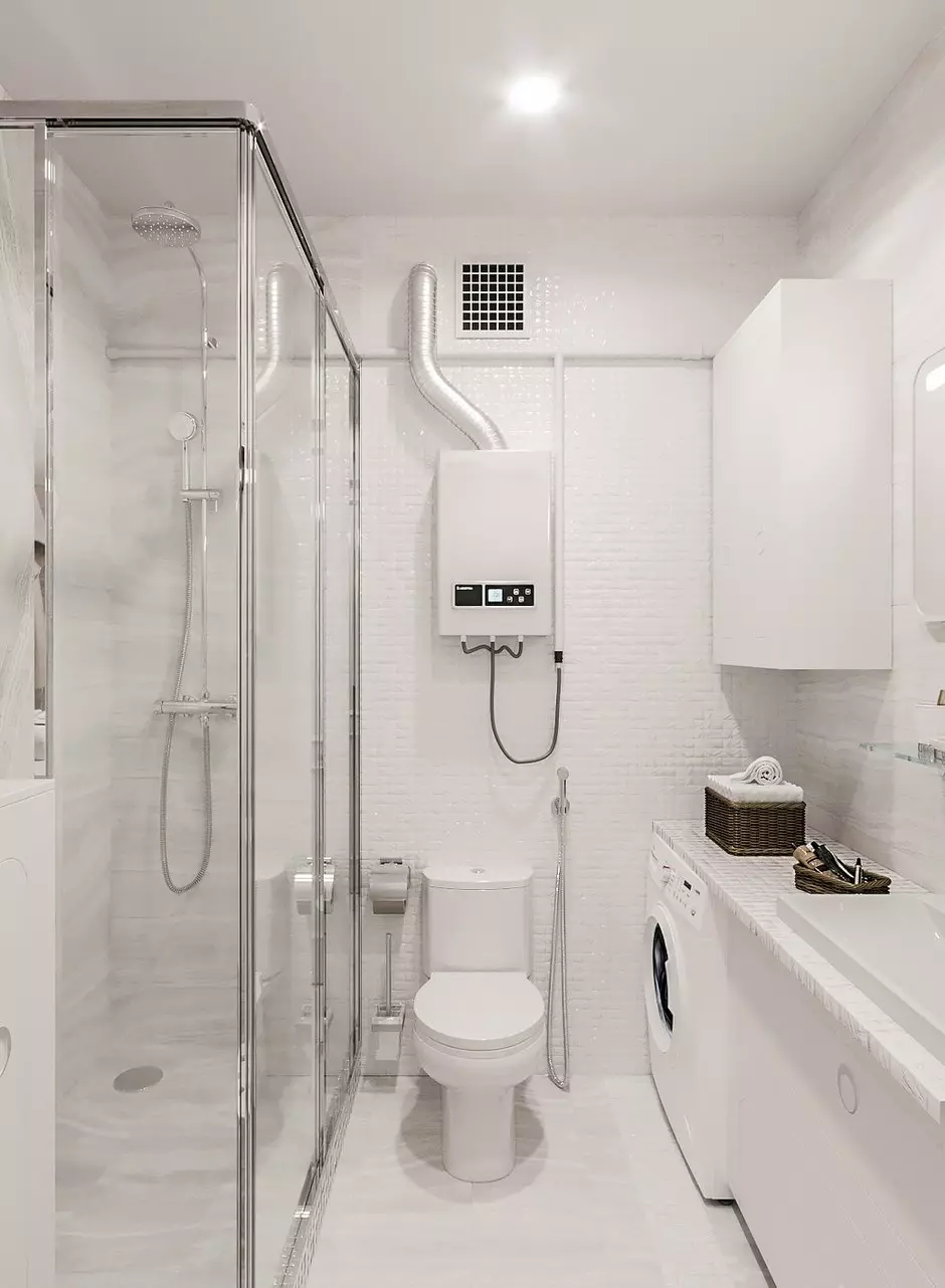 Foto: Baño con estilo contemporáneo, cocina y comedor, sala de estar, dormitorio, balcón, apartamento, semana de proyecto, 2 habitaciones, 40-60 metros, premium - Foto