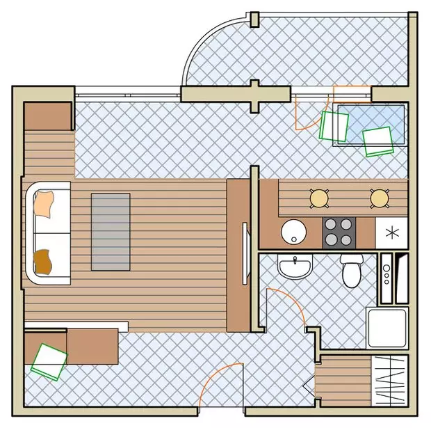 Fotoğraf: Stil, Apartman, Yeniden Yapılandırma, Ksenia Chupina, Bir Odalı Daire, Olga Bondar, Maxim Panin, Irina Fefelova, Nikolai Tvovdov, P-43, II-49, P-43, II-49, P-43, II-49, P-43, II-49 Nasıl Yapılır? 111M, ve-79 -99, P-44, Panel House, Block House, II-68 ve - 155, 1 oda, 40 metreye kadar, 40-60 metre, II-18, 1-511, I-507 - Fotoğraf