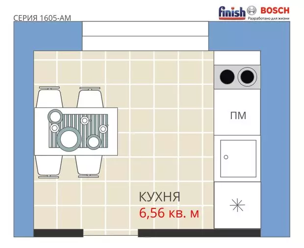 Foto: V štýle, kuchyňa a jedáleň, prestavba, Anastasia Kiseleva, Maxim Juraev, Panel House, Block House, 1605 - Foto