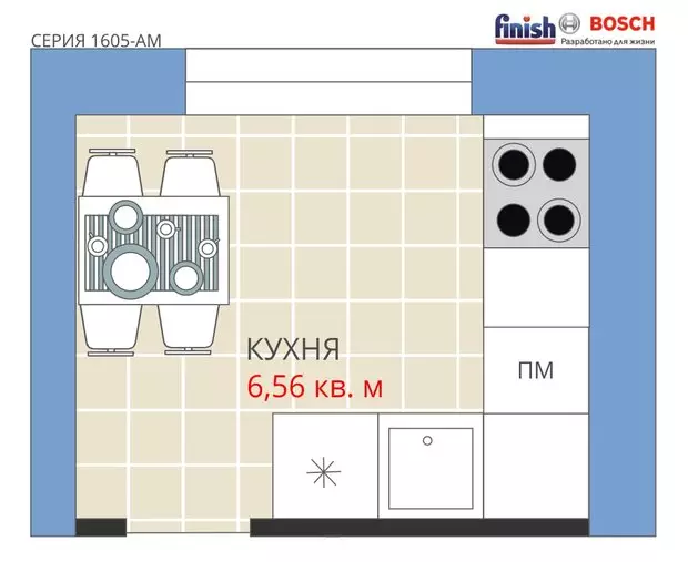 Foto: V štýle, kuchyňa a jedáleň, prestavba, Anastasia Kiseleva, Maxim Juraev, Panel House, Block House, 1605 - Foto