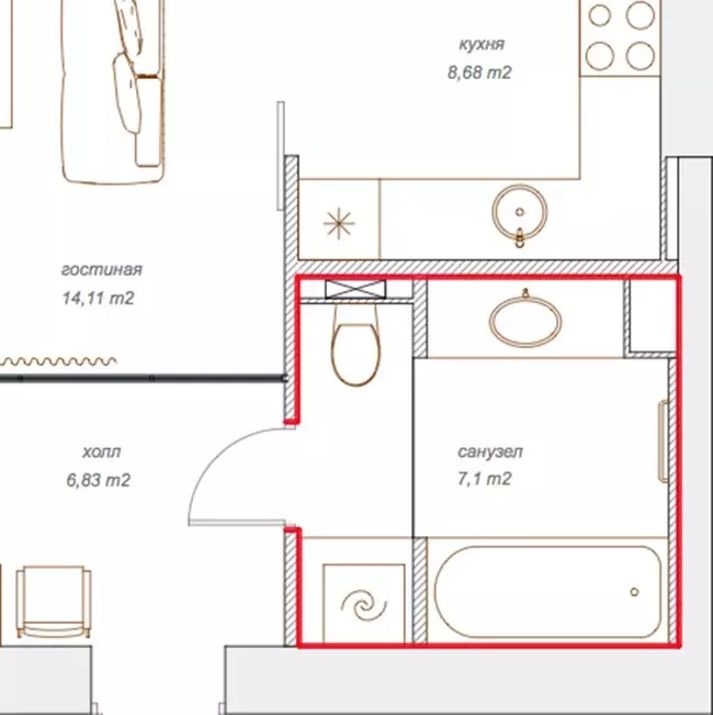 7 pinakamahusay na layout para sa maliliit na banyo 275212_8