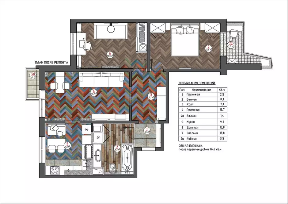 Projecte de la setmana: Loft de tres habitacions amb parquet de color