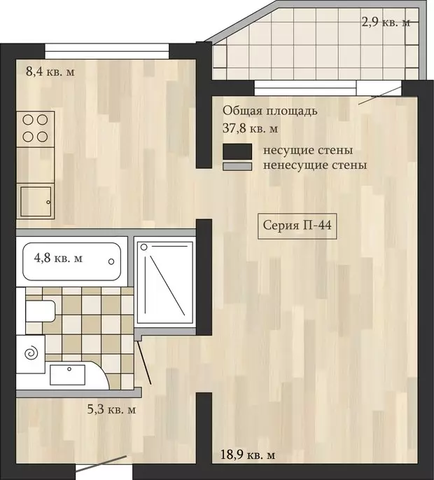 Ảnh: Lập kế hoạch theo phong cách, phòng tắm, tái phát triển, Anastasia Kiseleva, P-44K, P-44 và-700A - Ảnh