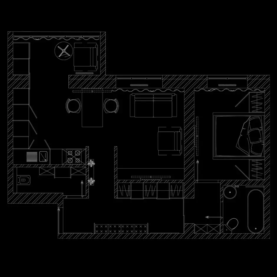 Larawan: Pagpaplano sa estilo, apartment, proyekto ng linggo, harangan ang bahay, 2 kuwarto, 40-60 metro, Julia SHTYUKINA, LA CORUNA - Larawan